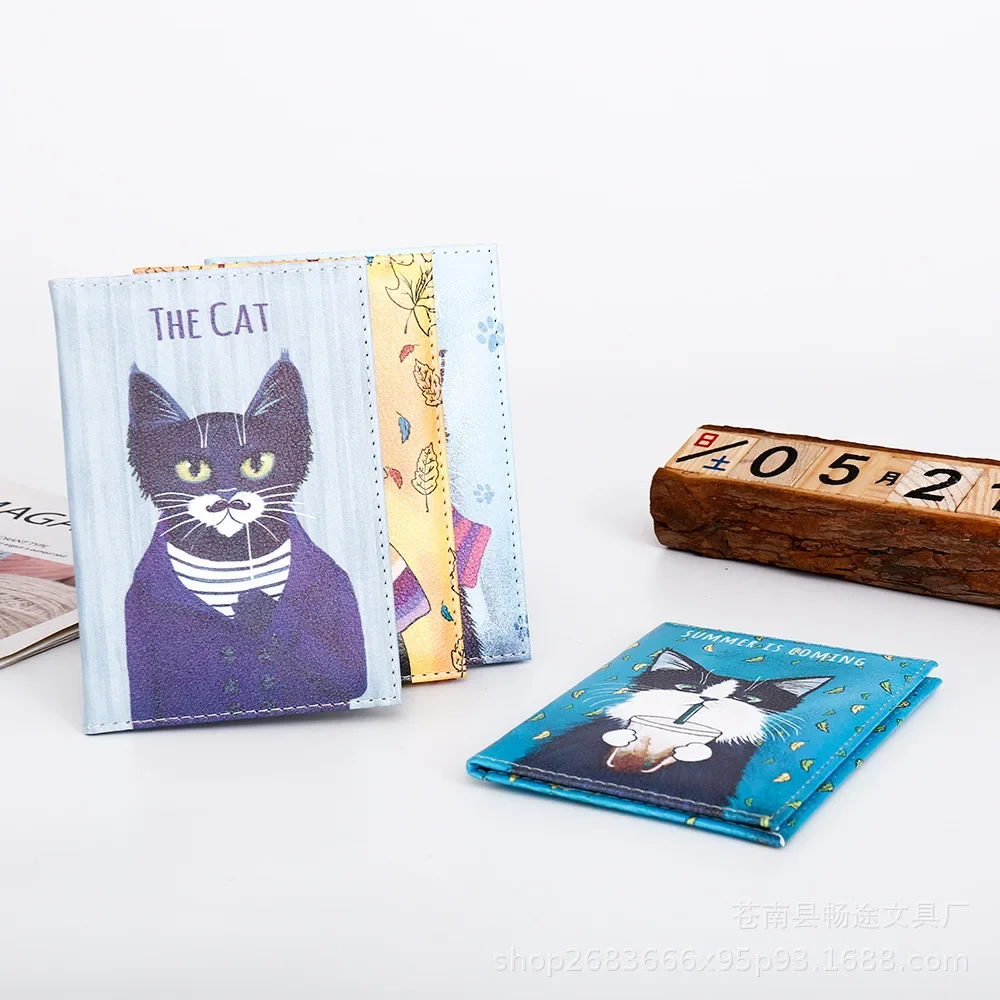 Cartoon Animal Cat Passport Cover Travel Women Men Pass Port Credit ...
