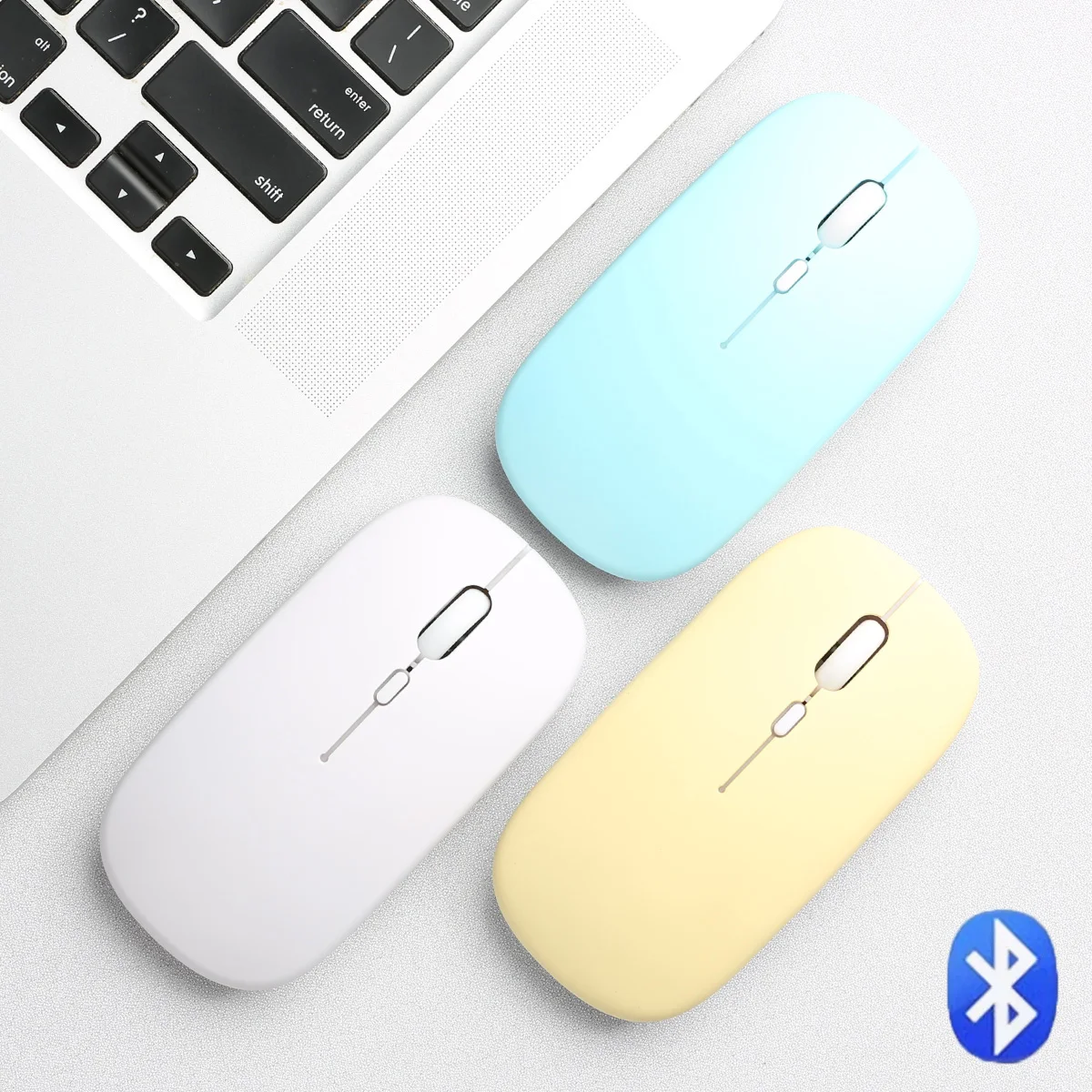 Bluetooth-Compatible Wireless Mouse Portable Ultra-Thin Wireless Mouse ...