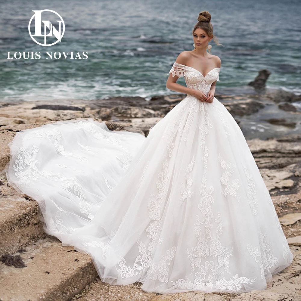 LOUIS-NOVIAS-Ball-Gown-Wedding-Dress-2024-Romantic-Off-Shoulder-Bride-Dresses-Princess-Backless ...