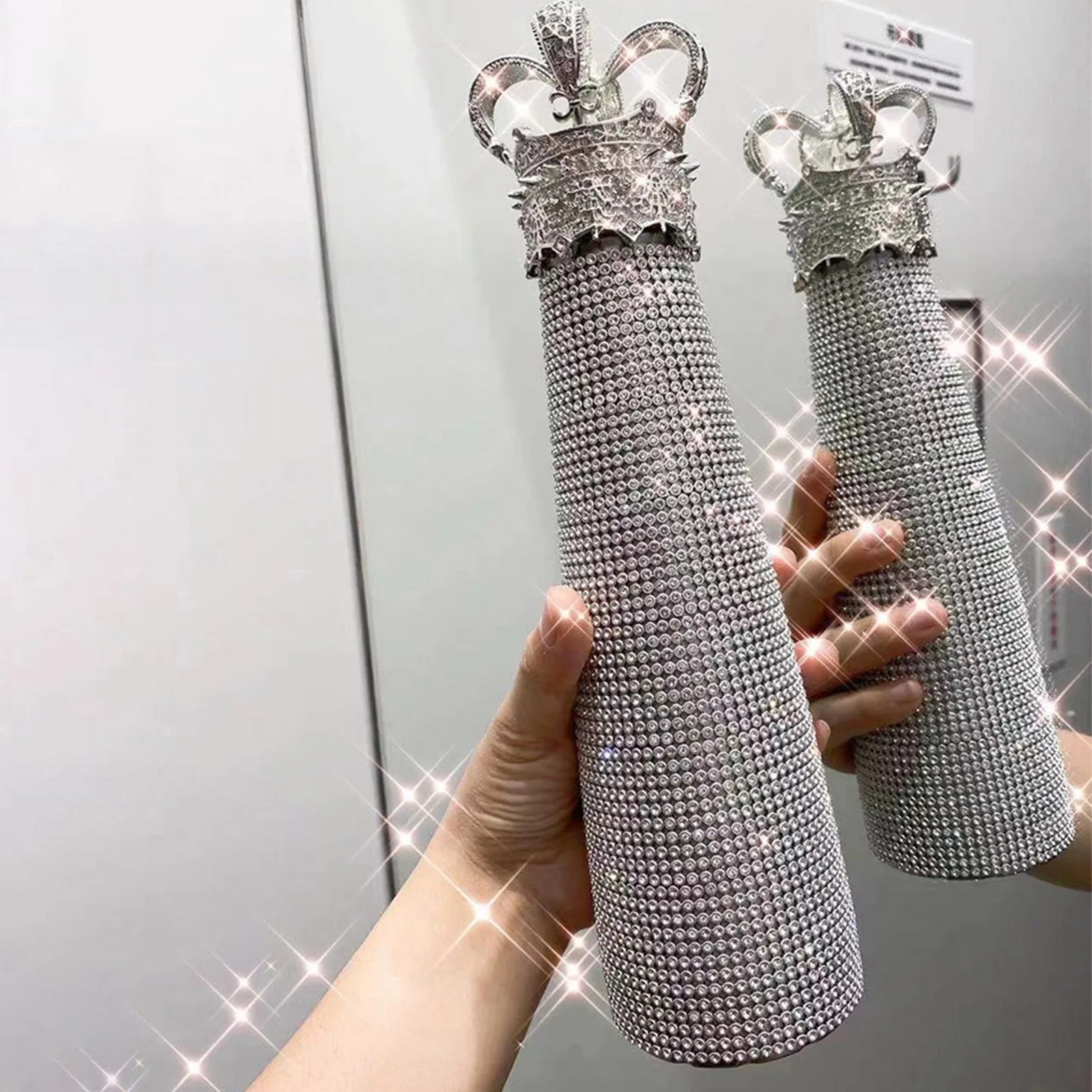 Vintage-Crown-Diamond-Water-Bottle-Portable-500ml-Crown-Diamond-Thermos ...
