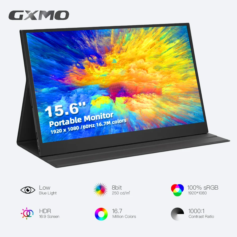 Muti-platform-Gaming-Portable-Monitor-With-Case-Cover-GXMO-G156F-15-6-portable-monitor-for ...