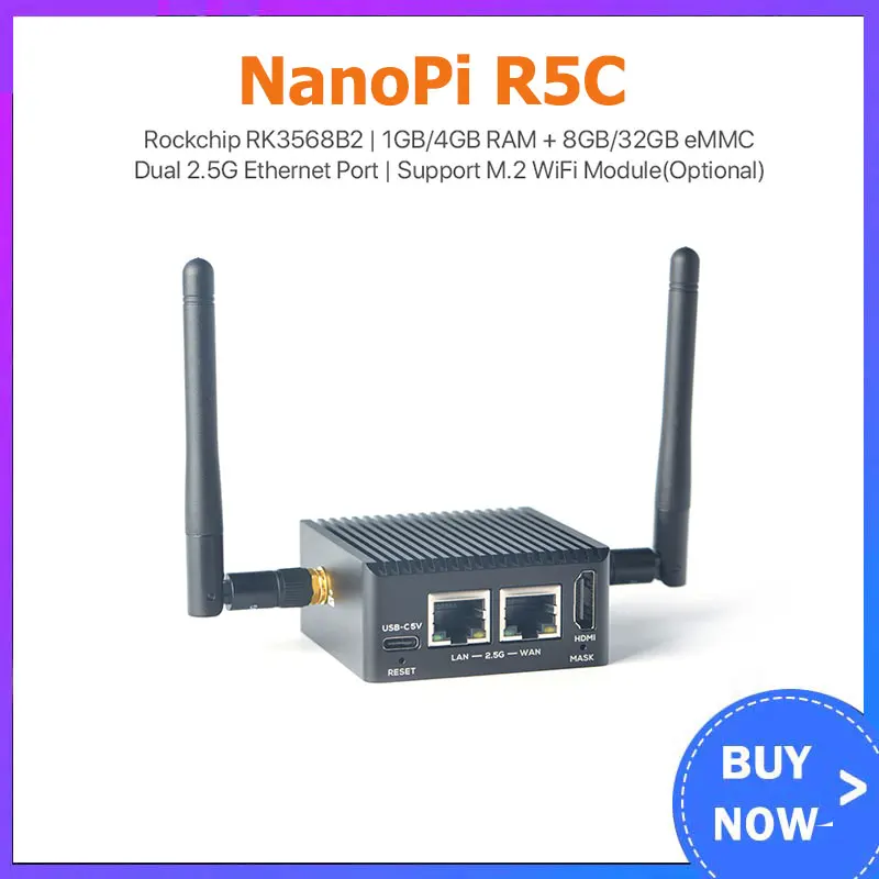 NanoPi R5C Rockchip RK3568B2 A55 Dual 2.5G Ethernet Port Support M.2 ...