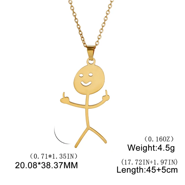 Dreamtimes Fashion Hip Hop Fxck You Funny Doodle Pendant Necklace For ...