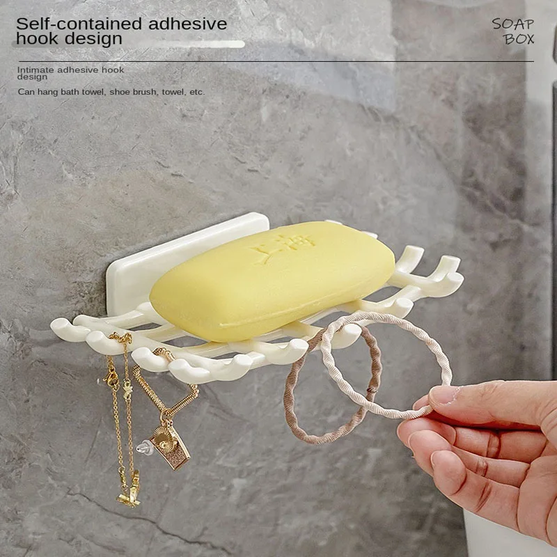 A-Mesh-Soap-Box-Wall-Mounted-Drain-Storage-Rack-Home-Perforation-Free ...