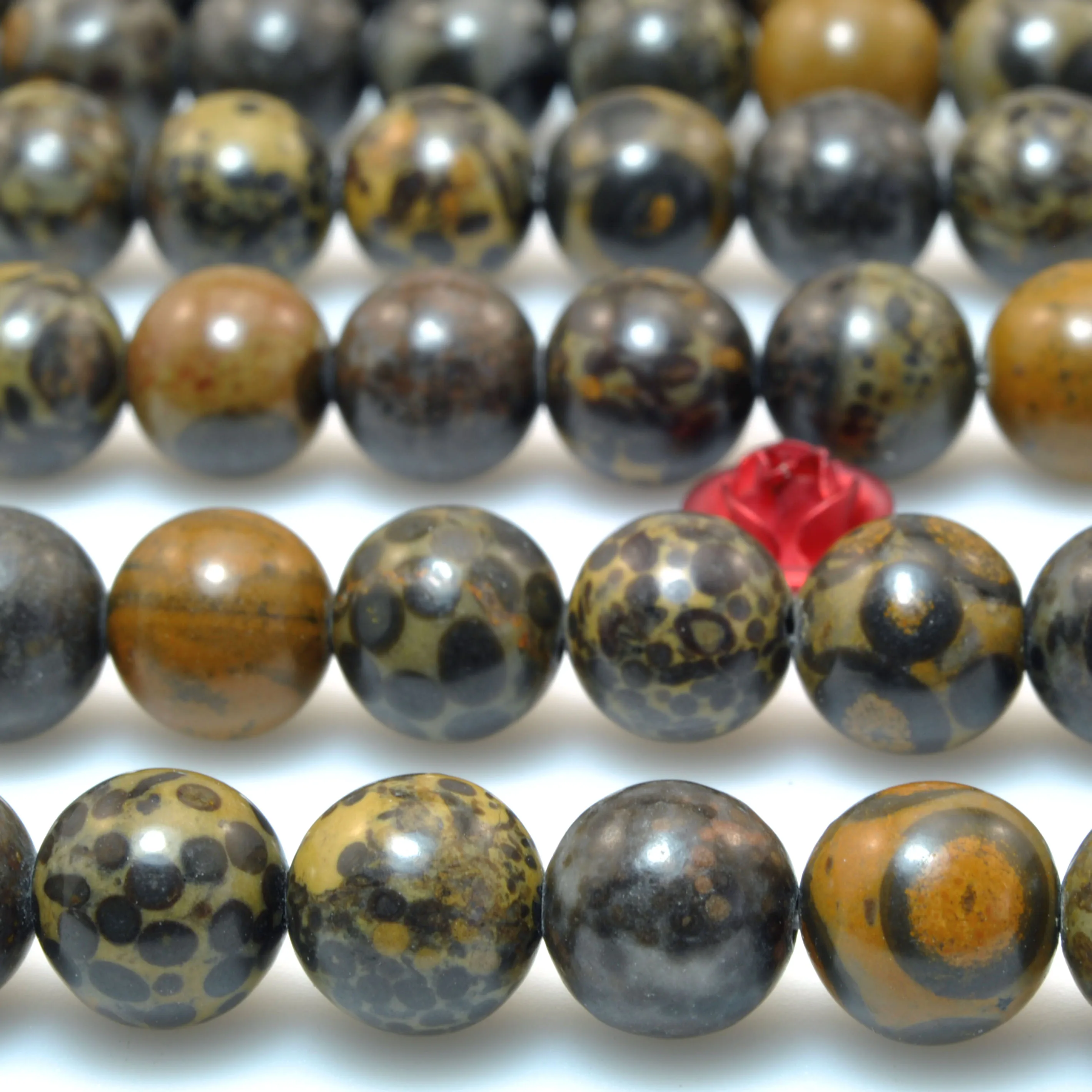 Yellow-Rhyolite-Jasper-Natural-Stone-Smooth-Round-Beads-For-Jewelry ...