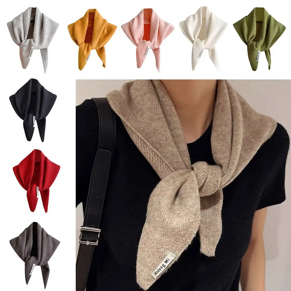 Soft Wool Knitted Knitted Scarf Multi-functional Warm Women Headscarf ...
