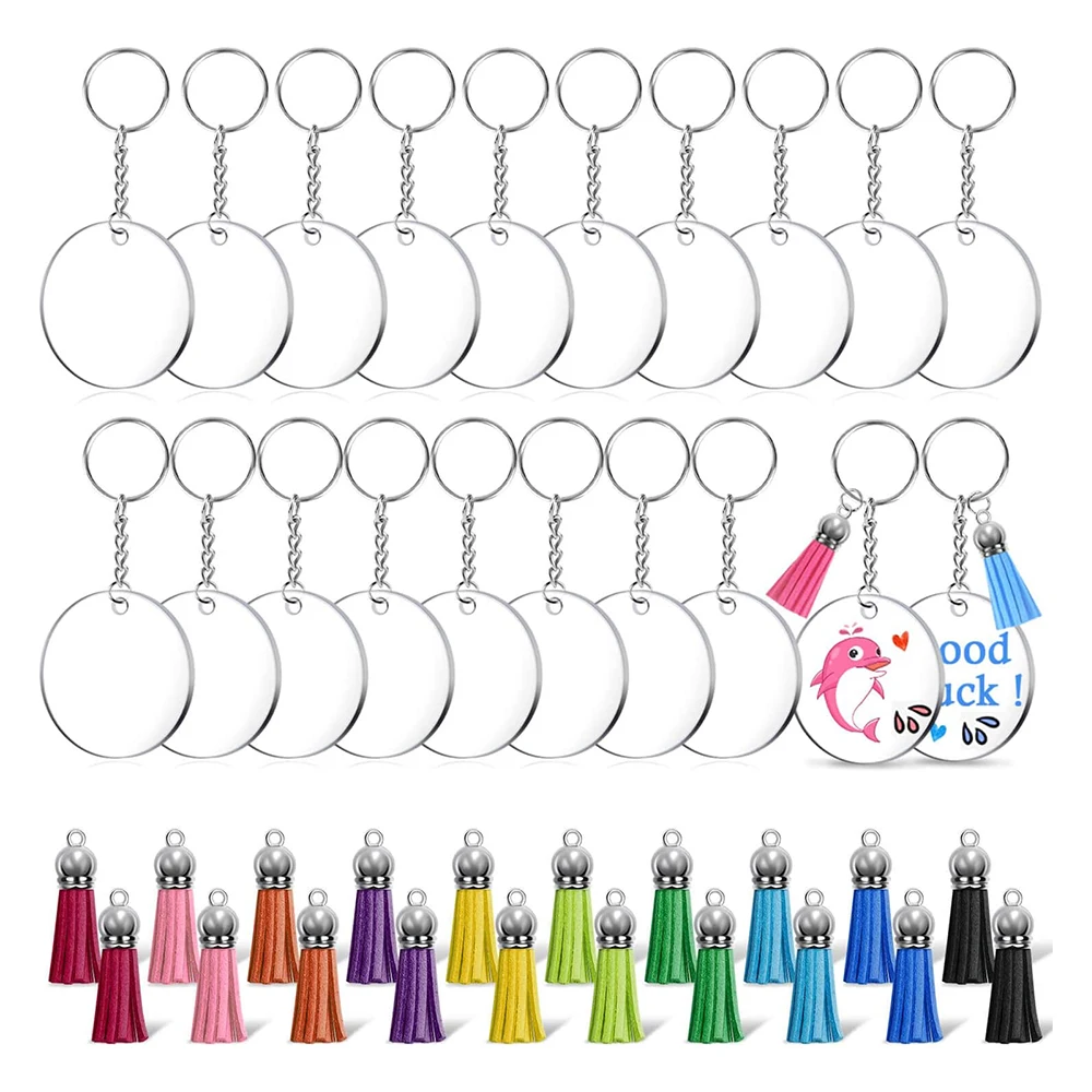 Acrylic-Keychain-Blanks-Key-Chain-Supplies-Craft-Set-with-Acrylic ...