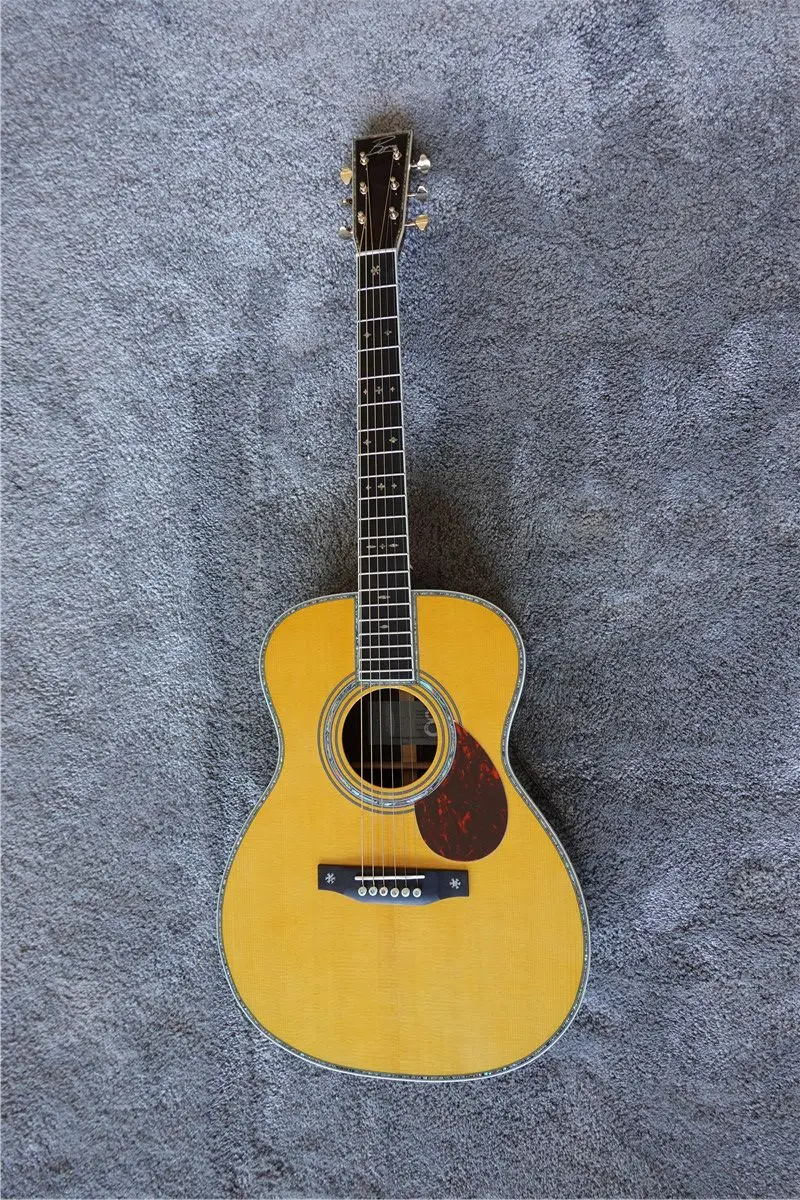 AAAA all solid European spruce rosewood guitar OM42 45 handmade full ...