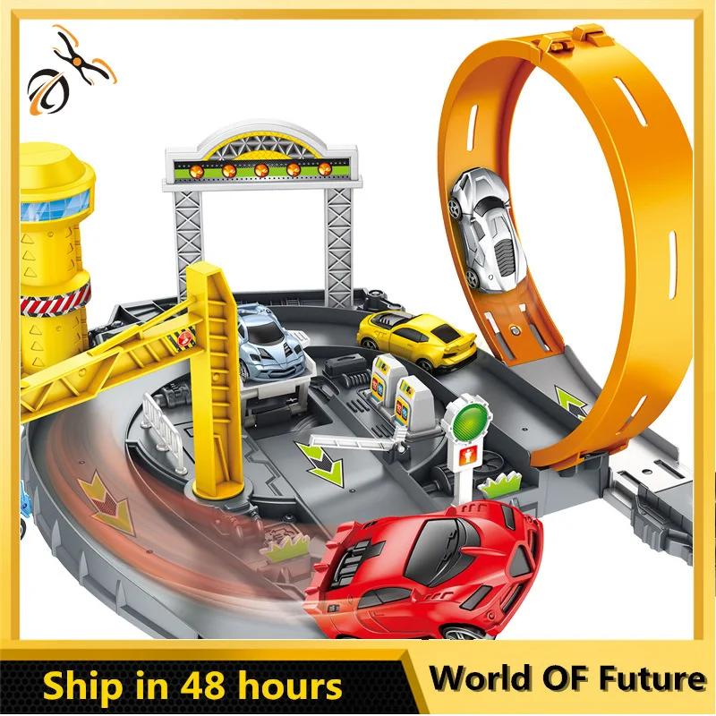 Stunt-Speed-Double-Car-Wheels-Model-Racing-Track-Diy-Assembled-Rail ...