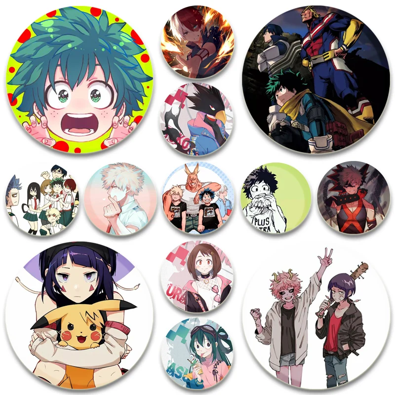 Insignia-redonda-de-Anime-con-impresi-n-HD-Midoriya-Izuku-Bakugou ...