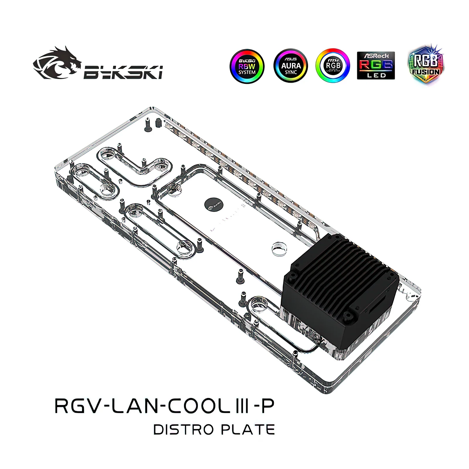 Bykski RGB Water Cooling Distro Plate Reservoir for LianLi Lancool III ...