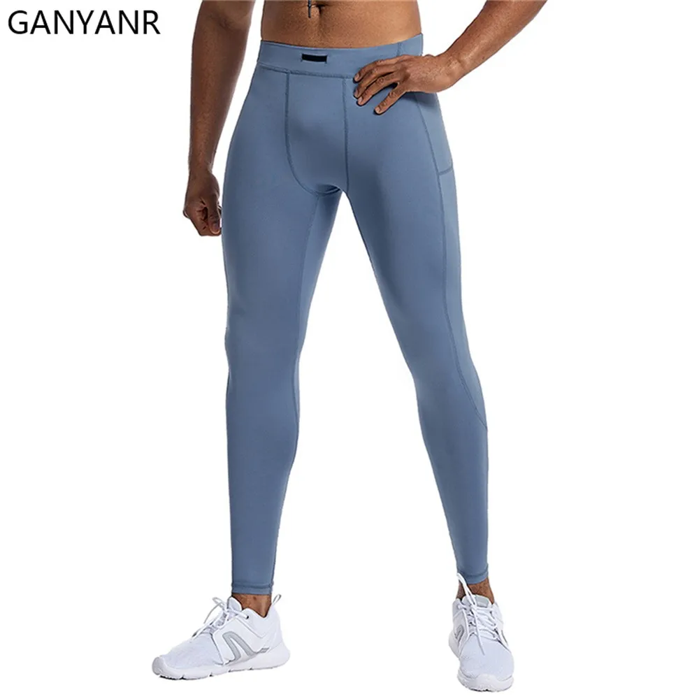 GANYANR-Running-Tights-Men-Compression-Fitness-Training-Track-Suit-Leggings-Cargo-pants-Football ...