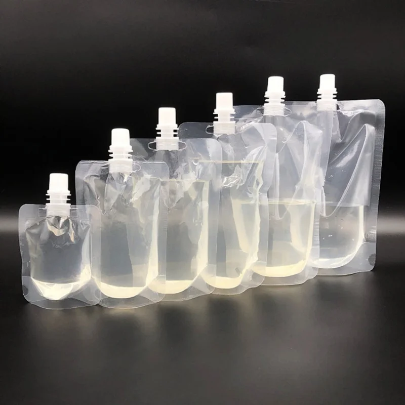 100PCS-30ML-500ML-Clear-Plastic-Spout-Bag-Beverage-Coffee-Beer-Juice ...