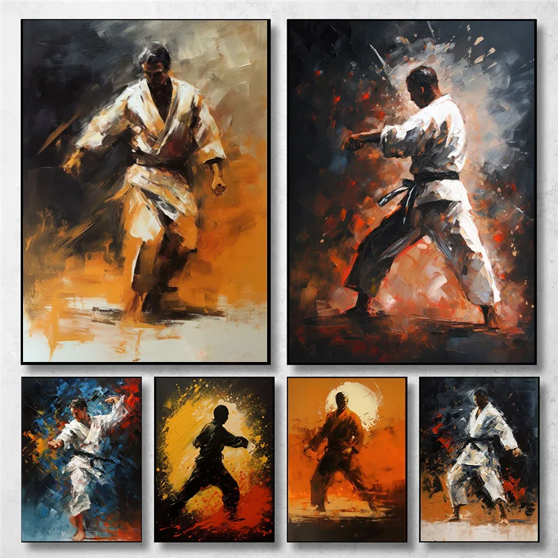 Vintage-Martial-Artist-Gym-Arts-Mastery-Combat-Taekwondo-Art-Posters ...
