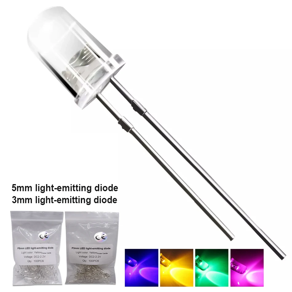 3mm-5mm-Yellow-Flicker-Flickering-LED-Diodes-Candle-Led-Flicking-Lights ...