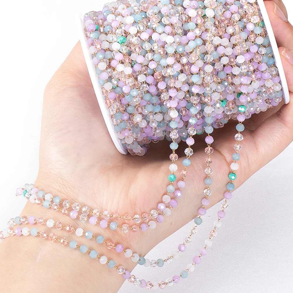 1meter-3-5mm-Stainless-Steel-Gold-Color-Chain-Candy-Colors-Crystal ...