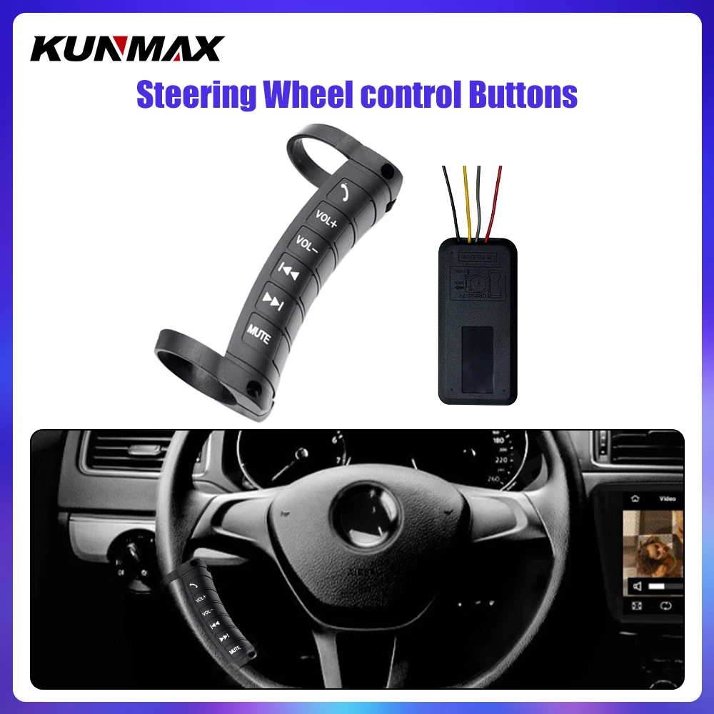 Universal-Wireless-Steering-Wheel-Multi-Function-button-Unilateral-Car-Multi-function-Switch ...