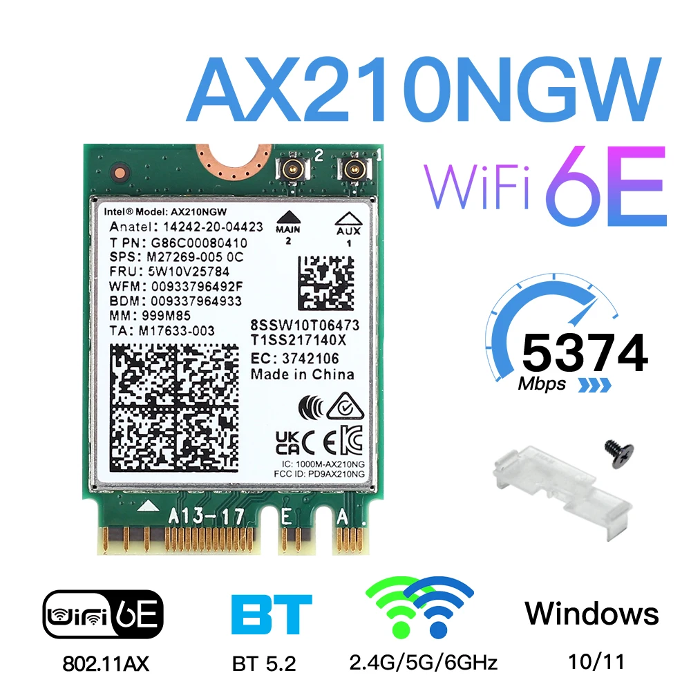 WiFi-6E-Intel-AX210NGW-Dual-Band-2-4G-5G-6Ghz-802-11AX-5374Mbps-AX210 ...