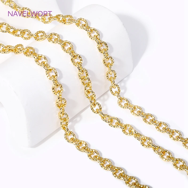 Wholesale High Quality Spool Chains 18K Gold Plated Brass Textured ...
