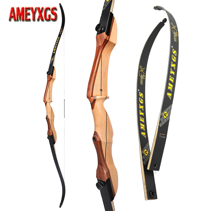 Arco-recurvo-de-madera-para-tiro-al-aire-libre-accesorio-de-tiro-con ...