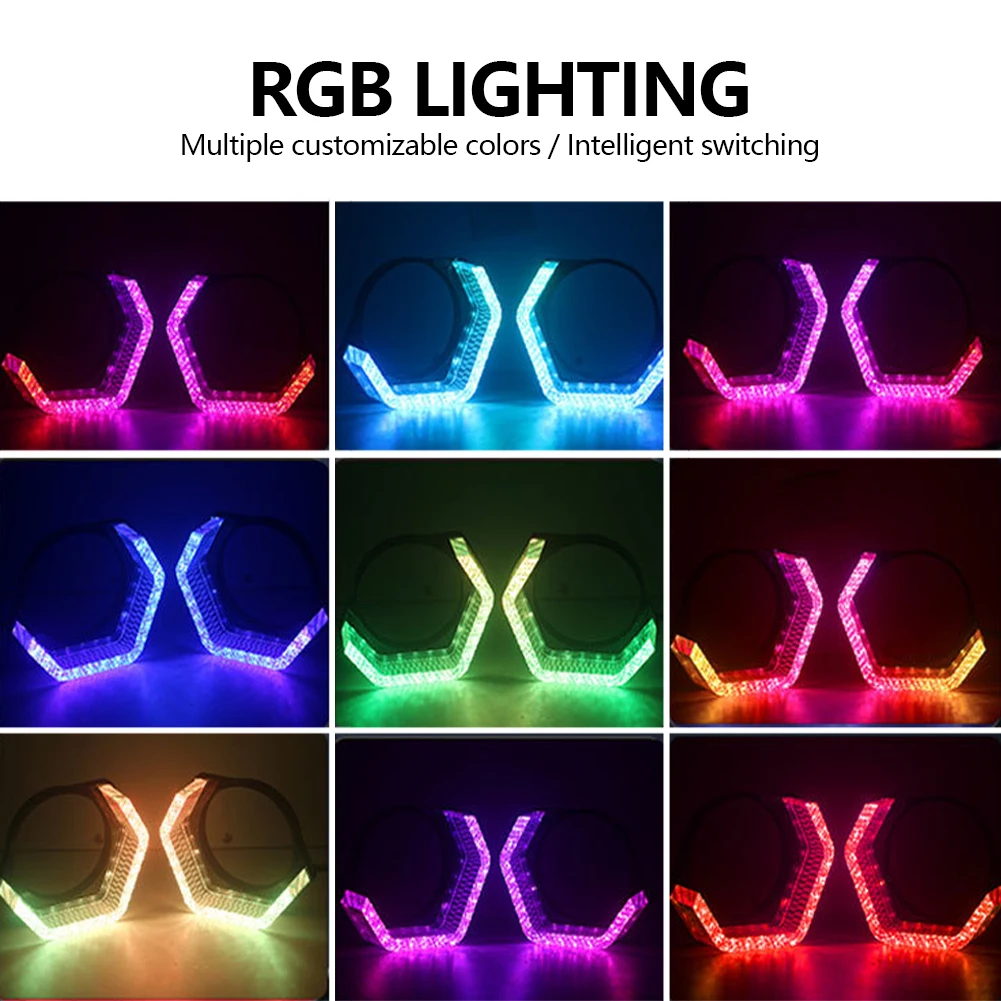 2pcs 5D Led Crystal Angel Eyes Led Angel Eyes Halo Rings 2.5" 3" Car ...