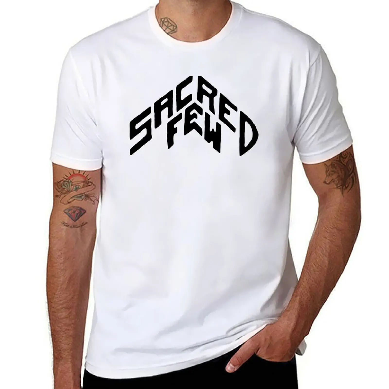 Sacred Few Logo - Black T-Shirt cotton t shirt man cotton tshirt 100% T ...