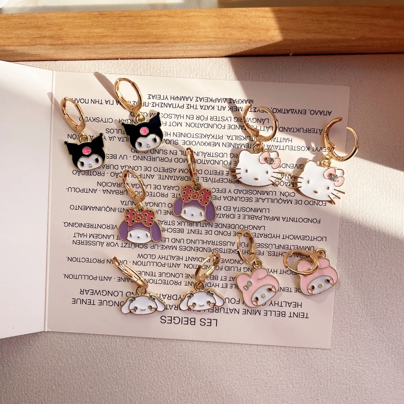 Sanrio-Fashion-Jewelry-Hello-Kitty-Stud-Earrings-Women-Cute-Kuromi ...