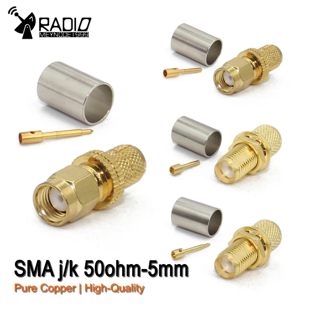 SMA Male Female RF Coaxial Connector Crimp RP SMA Male Female for RG6 ...