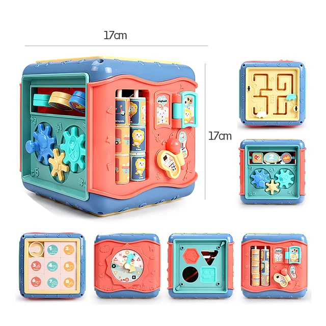 Baby Activity Cube Toddler Toys 7 in 1 Educational Shape Sorter Musical ...