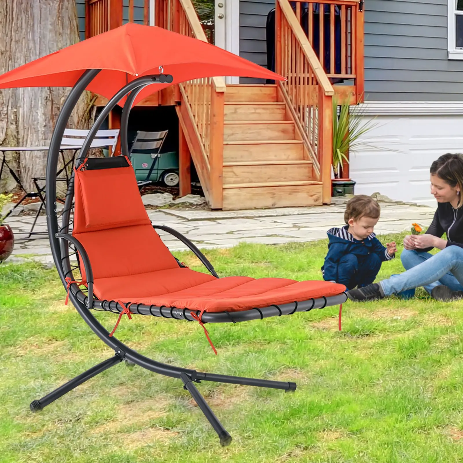 Sunnydaze Floating Chaise Lounge Chair With Canopy Swinging, 51% OFF