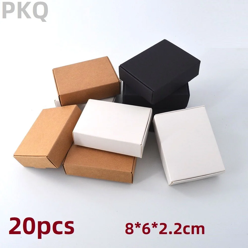 20pcs-8x6x2-2cm-Craft-Kraft-Paper-Box-Packaging-Wedding-Party-Small ...
