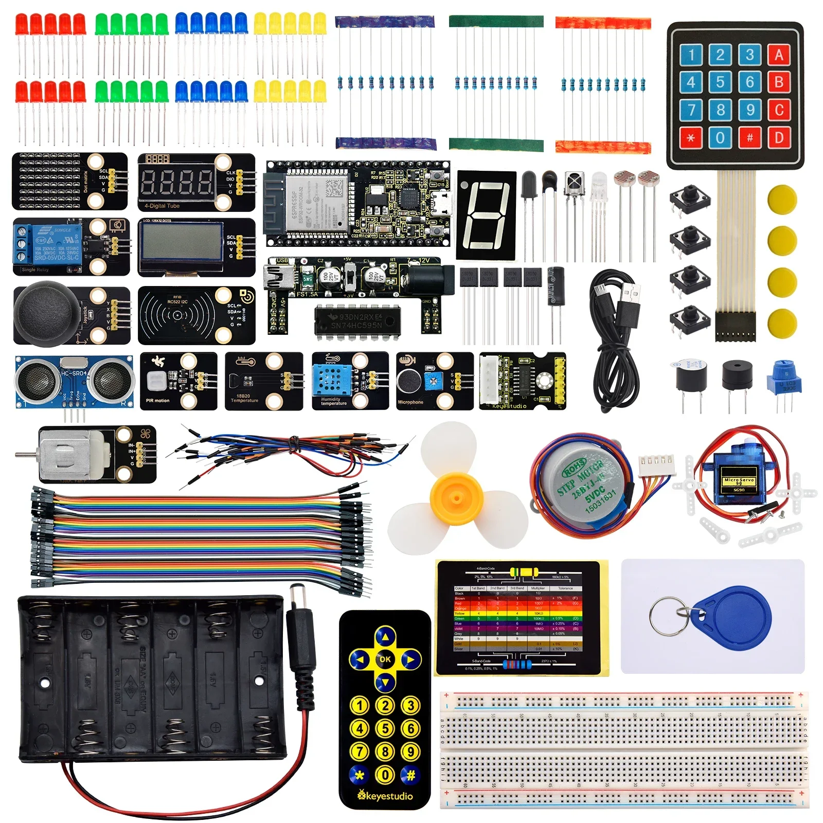 KEYESTUDIO ESP32 Ultimate Learning Kit with 35+ Sensors for Arduino & Python Programming : Gearbest