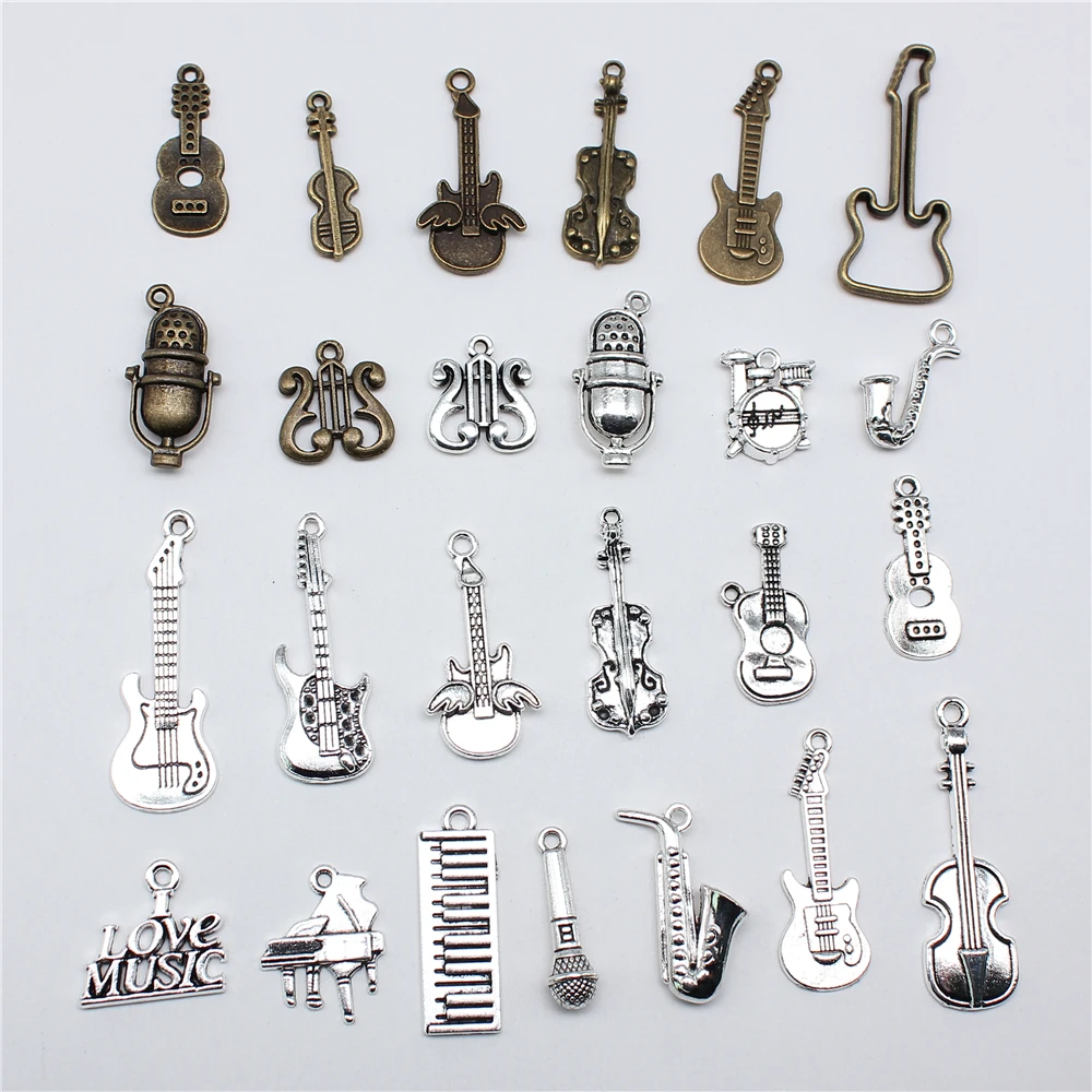 10pcs-Music-Charms-Musical-Instrument-Guitar-Drum-Piano-Microphone ...