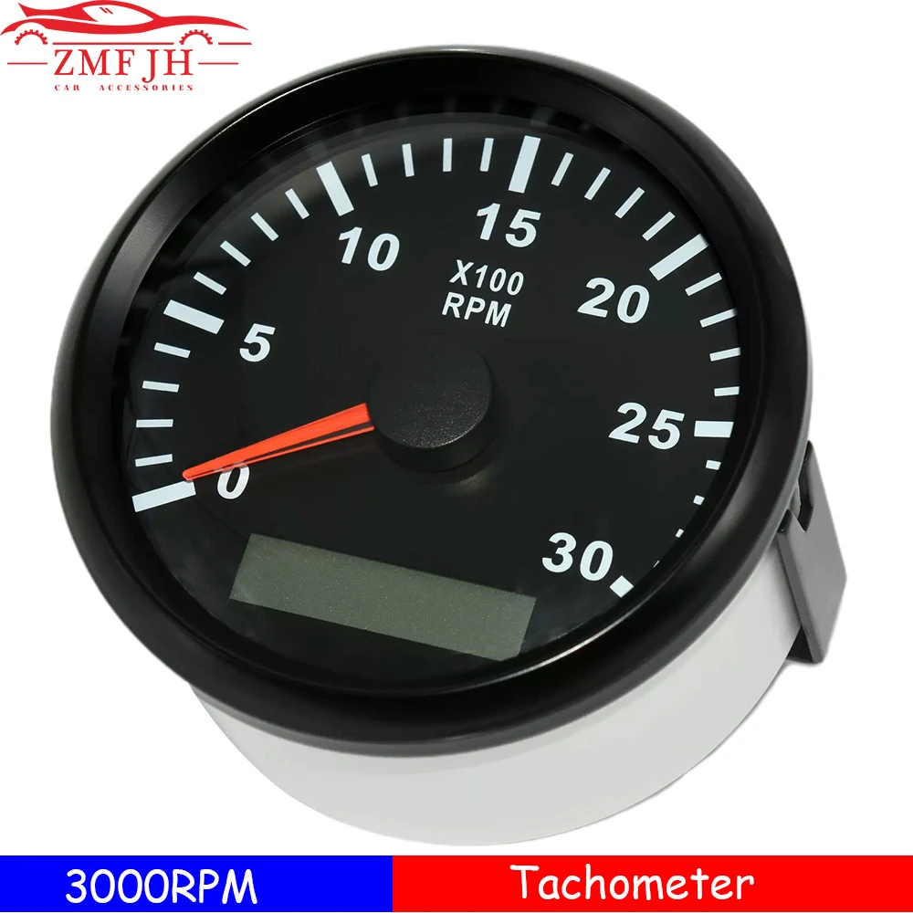 85mm Diesel Engine Tachometer With Digital Hourmeter 3k 4k Rpm For ...