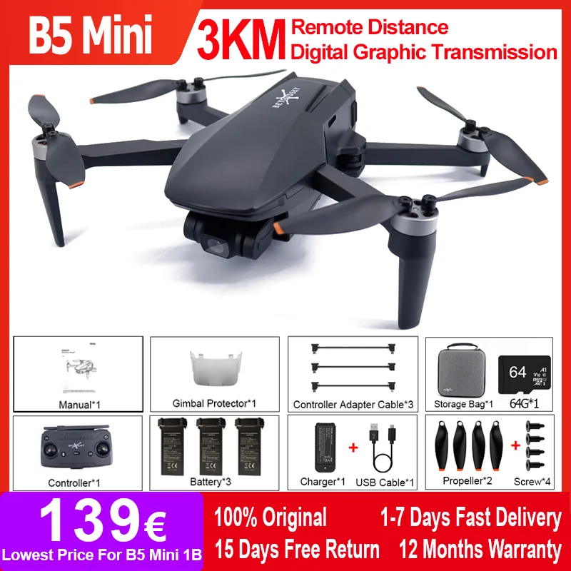 Mini-Drone-B5-4K-PRO-avec-Cam-ra-HD-Sans-Balais-Cardan-3-Axes-GPS ...