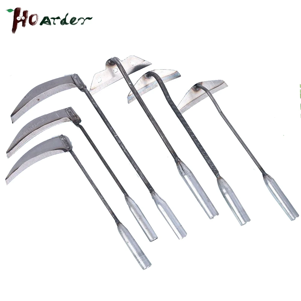 1Pc-All-steel-Hardened-Hoe-Farm-Scythe-Sickle-Handheld-Weeding-Rake ...