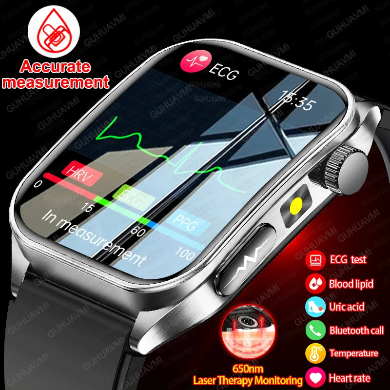 New Laser Therapy Monitor ECG Smartwatch Men Women Sapphire Glass ...