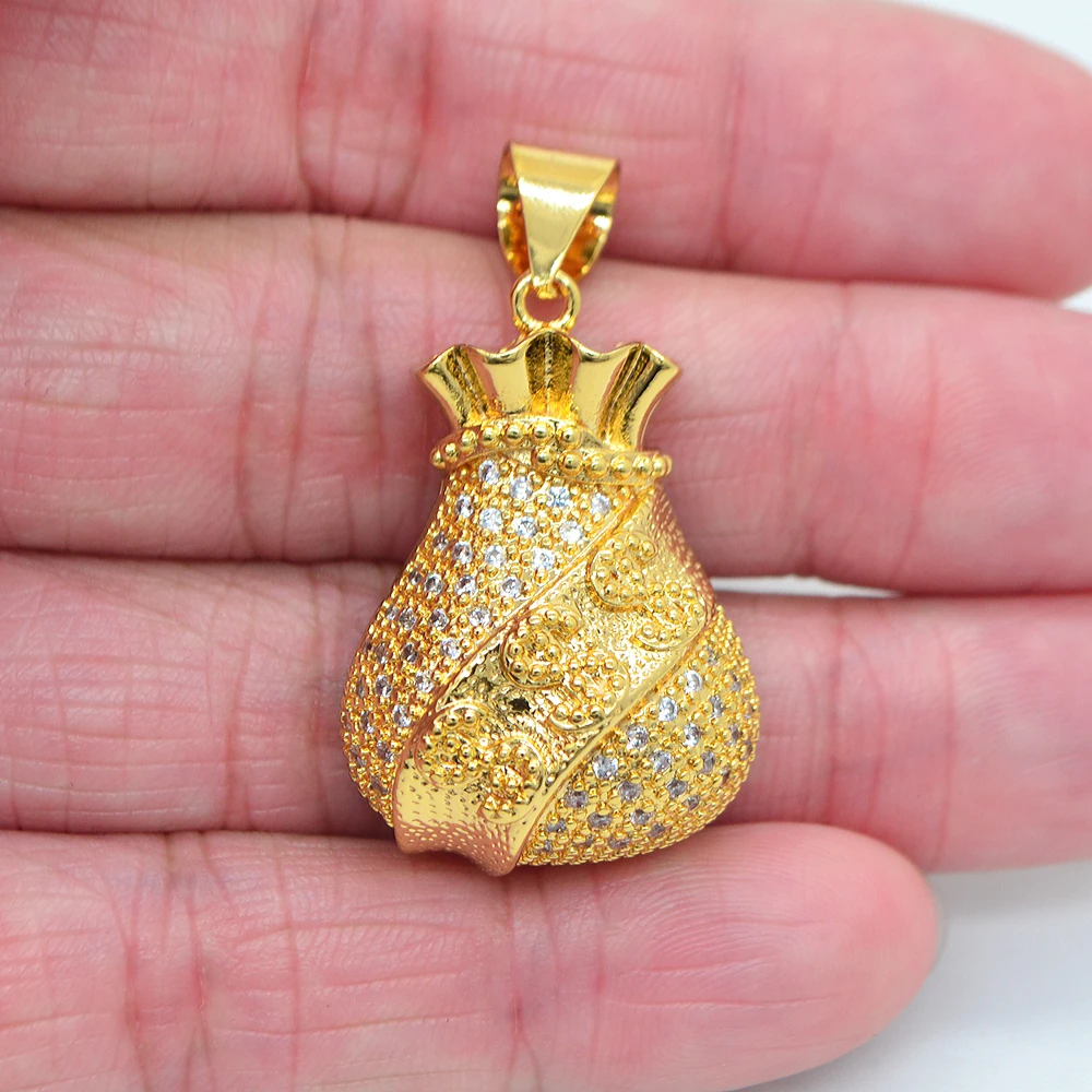 High-Quality-Gold-Color-Clear-Cubic-Zirconia-Bling-Hip-Hop-Dollar-Sign ...