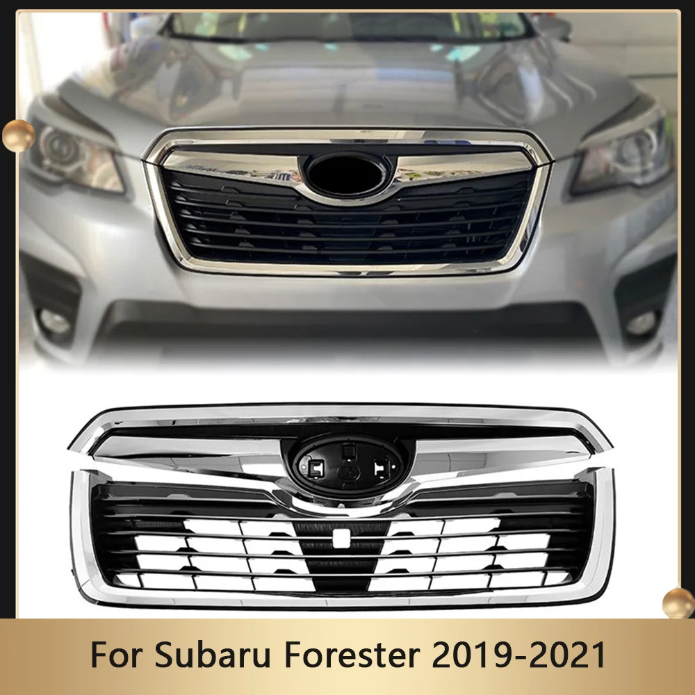 Gloss-Black-W-Chrome-Frame-Grille-For-Subaru-Forester-2019-2020-2021 ...