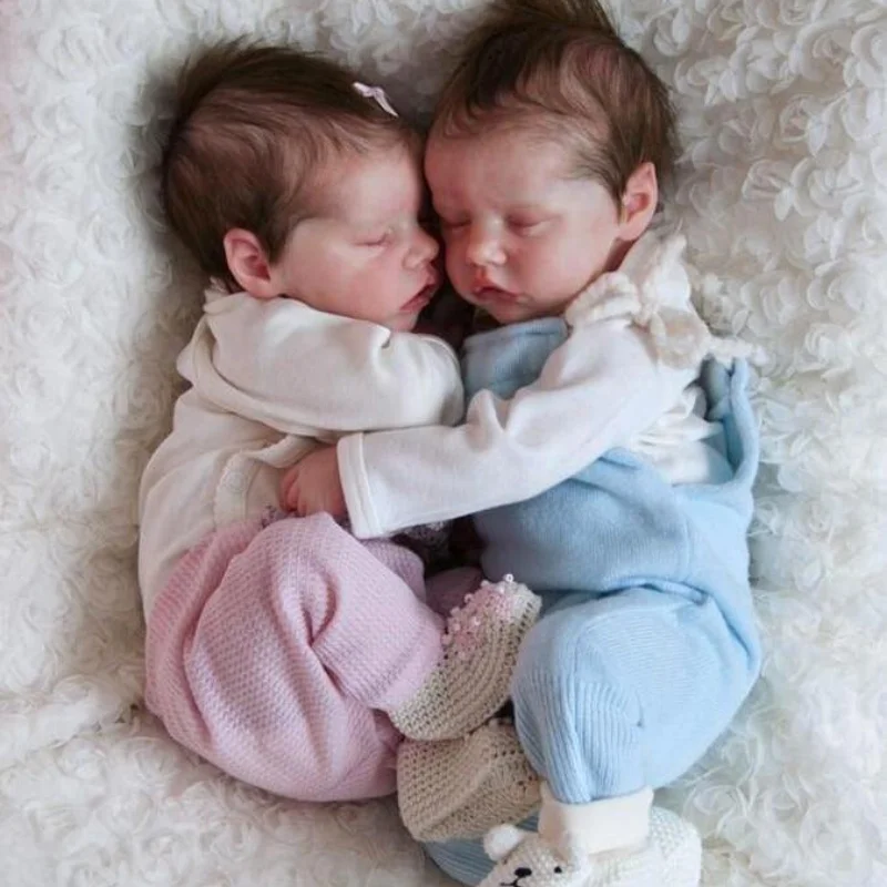 Kit de Boneca Reborn Gêmeo Recém-nascido, sem pintura em branco, molde ...