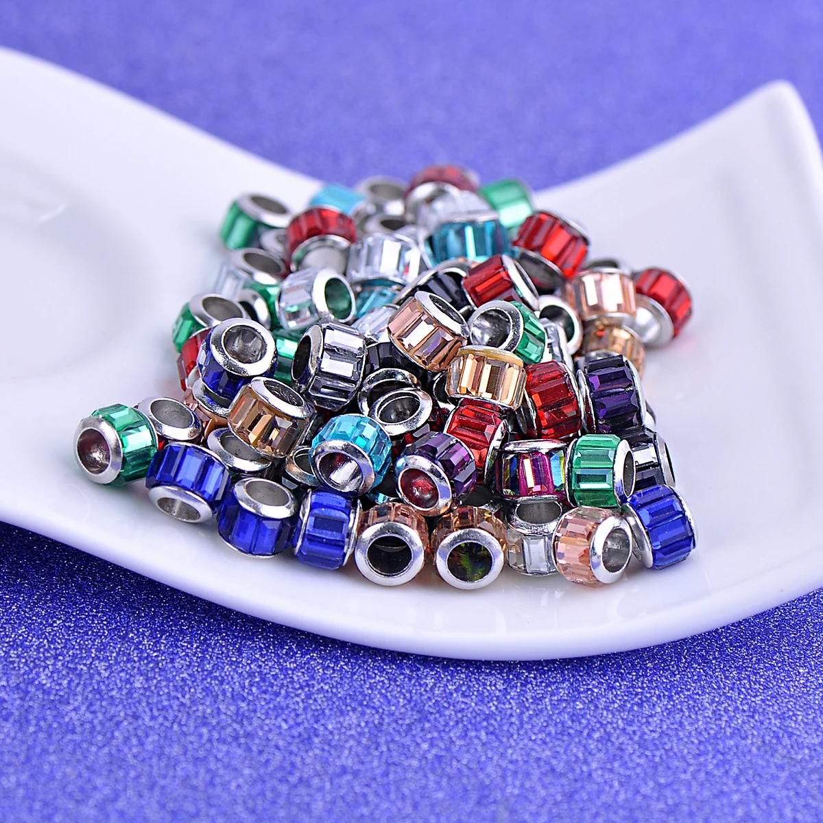 Mix-10-beads-Panjia-style-glass-large-hole-beads-cylindrical-accessory ...