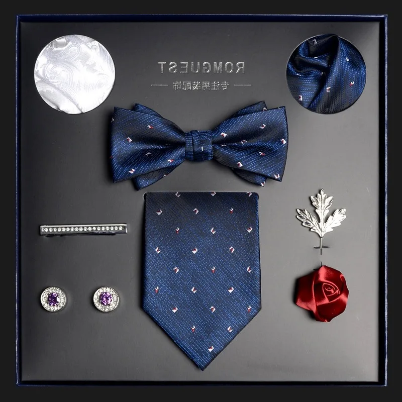 Blue-and-black-men-s-tie-and-tie-set-gift-box-formal-business-birthday ...
