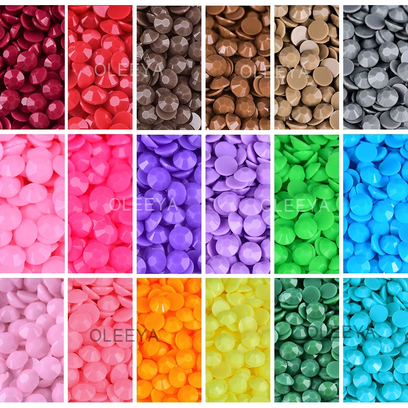 Oleeya-New-Solid-Jelly-Candy-Neon-Non-Flatback-Resin-Rhinestones-in ...