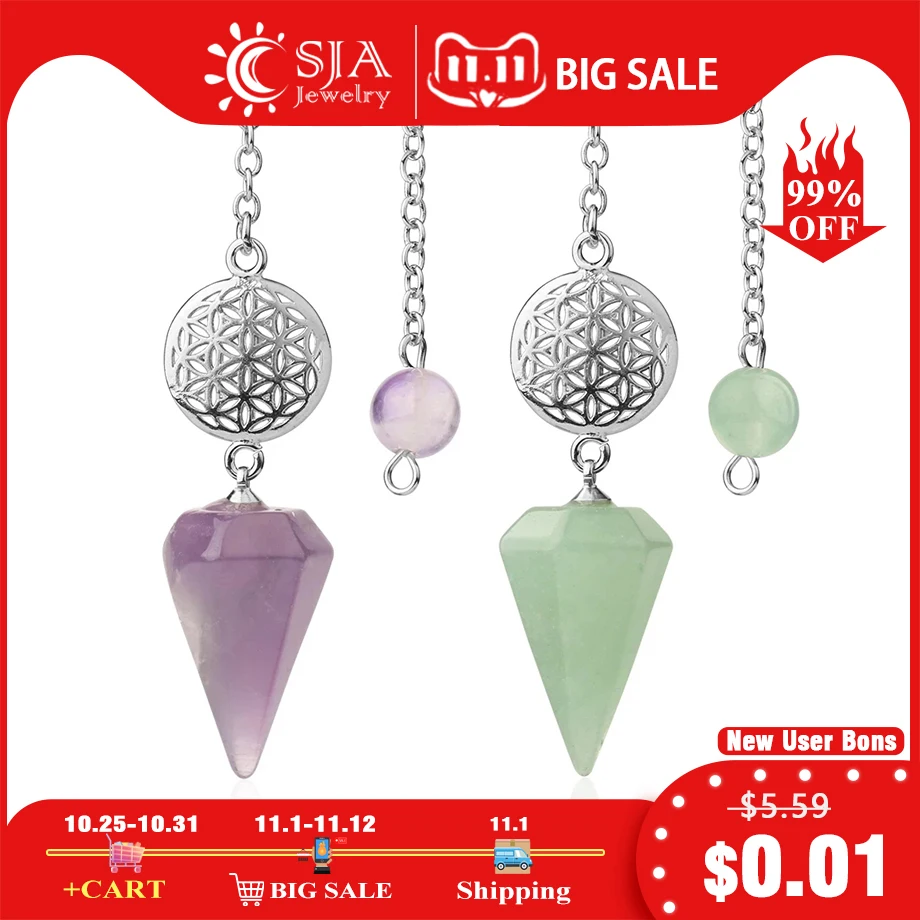 Csja Shuttle Spiritual Flower Of Life Pendulum For Divination Pyramid ...
