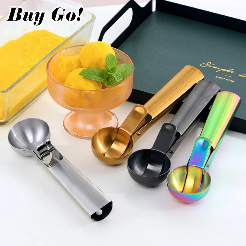 12pcs 아이스크림 스쿠프 스테인레스 스틸 아이스크림 파는 스틱 과일 아이스 볼 제조기 수박 아이스크림 스푼 도구