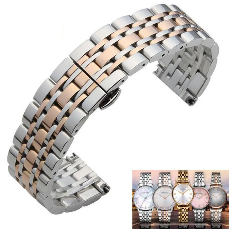 Rose Gold Metal Watch Strap 18mm | Stainless Steel Wrist Strap - Metal ...