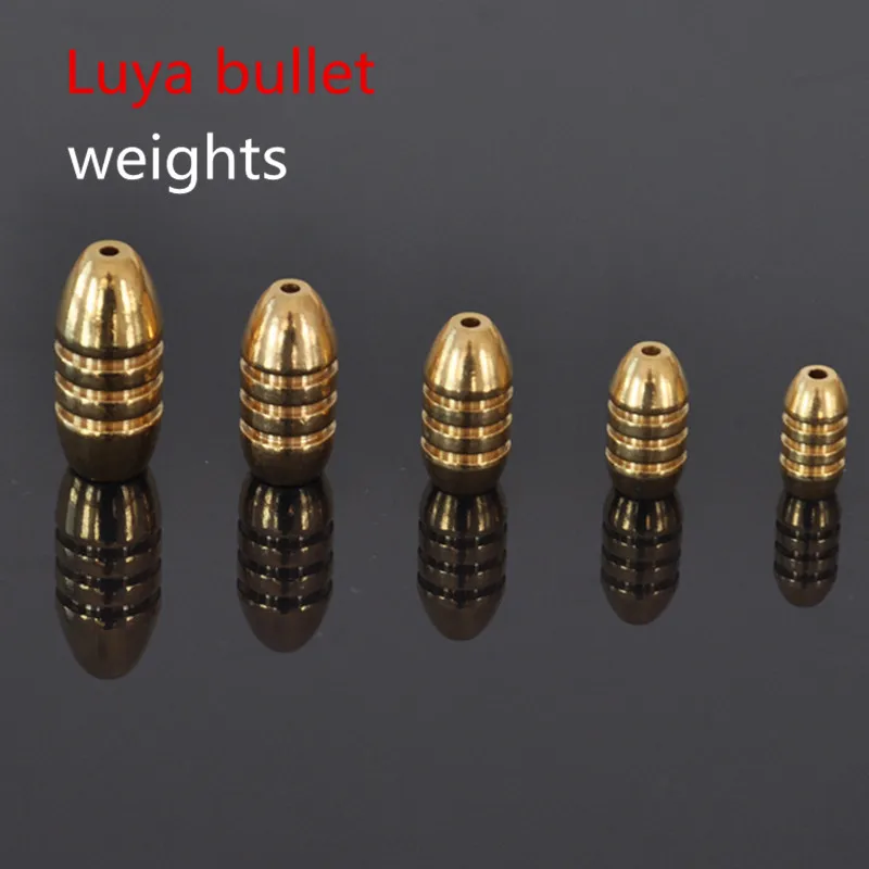 5Pcs/lot Bullet Shape Stainless Brass Sinker 1.8g/3.5g/5g/7g/10g Weight ...