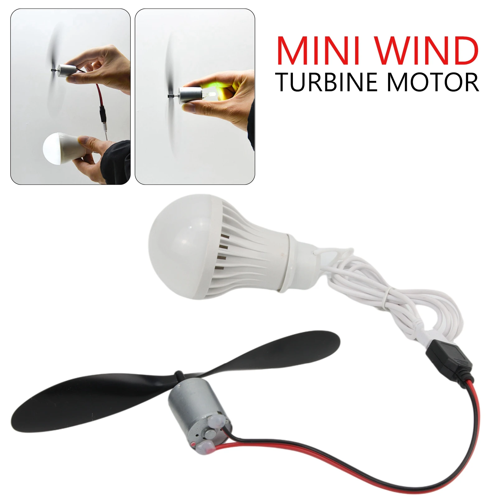 USB 1M 20V 5W Mini Wind Turbine Motor Led Windmill Micro Wind Turbine ...