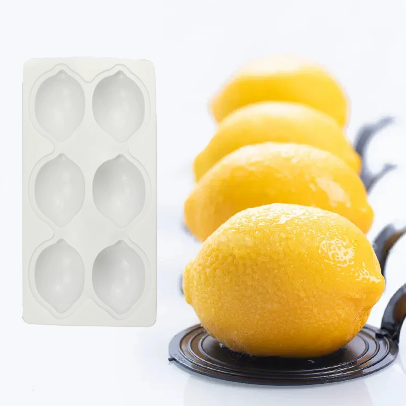 French Dessert Cake Decorating Tools 3D Lemon Shape Fruit Silicone Mold ...