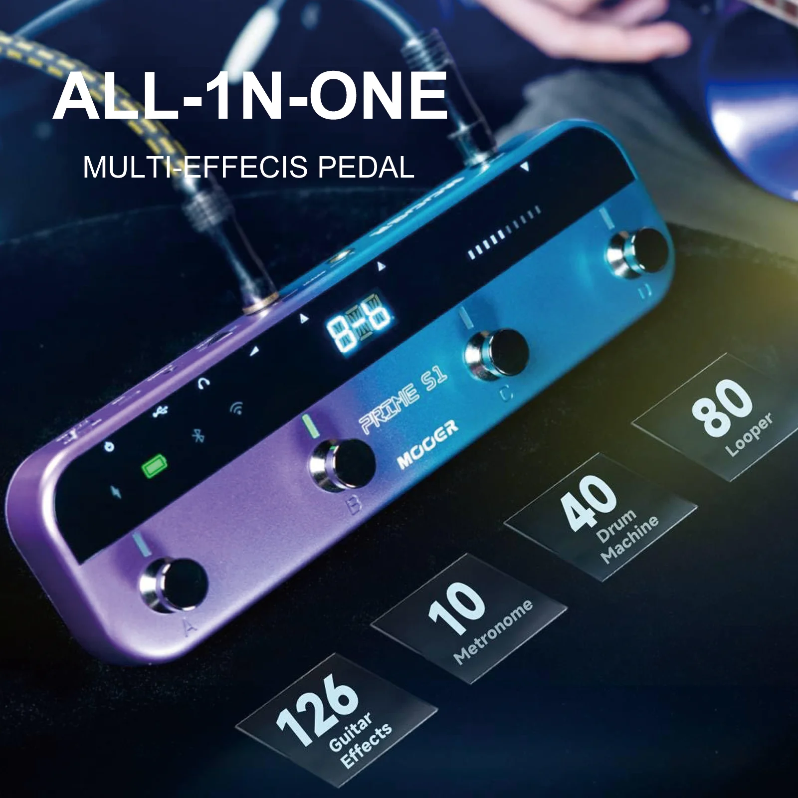 MOOER Prime S1 Intelligent Pedal Stereo，Stereo Electric Guitar Pedals ...